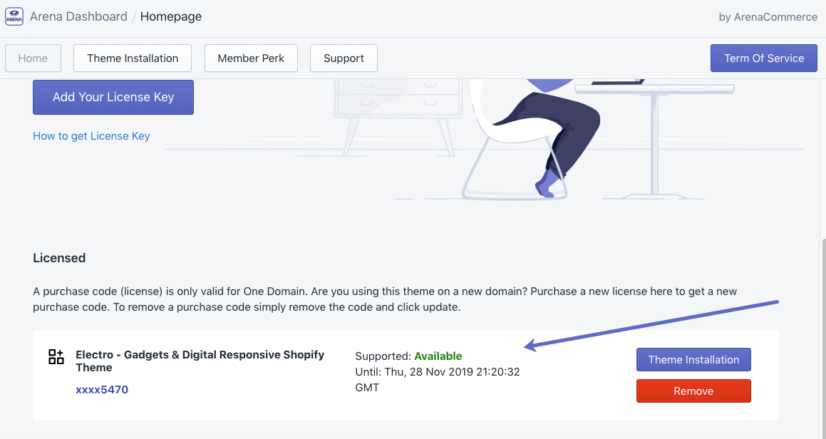 Install Shopify Theme by Arena Dashboard App
